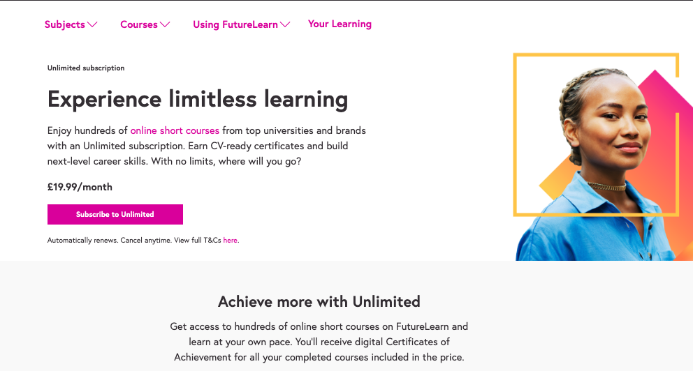 How to join a Monthly or Annual Unlimited Subscription – FutureLearn